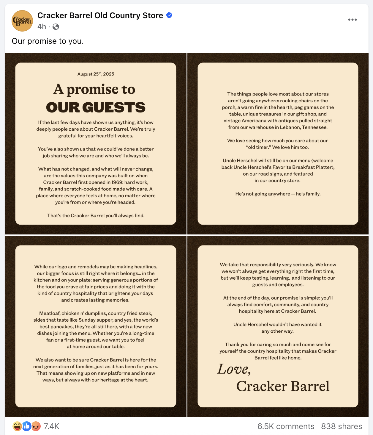 Cracker Barrel's Rebrand Faces Backlash and Prompts Return to Original ...